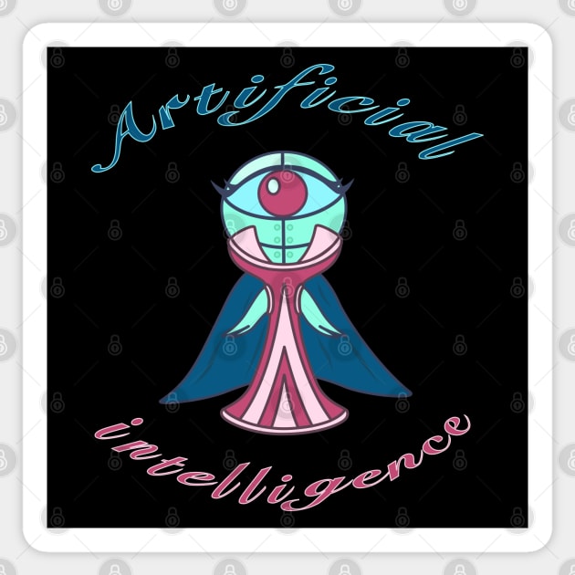 Ms. AI (Artificial Intelligence) - Black Background - Artificial Intelligence - Sticker | TeePublic